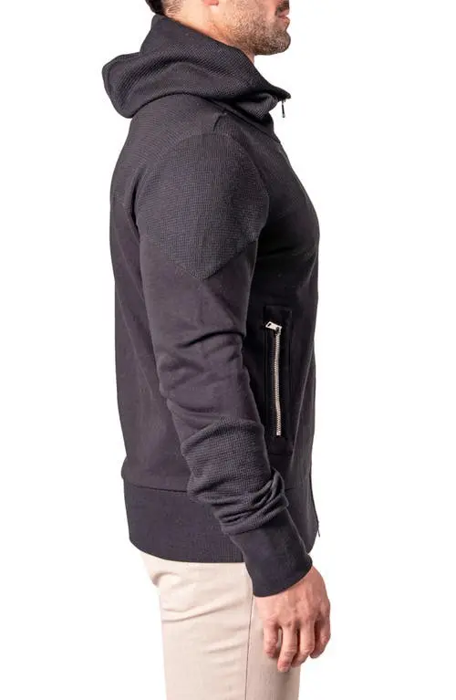 MACEOO Mixed Media Zip Hoodie