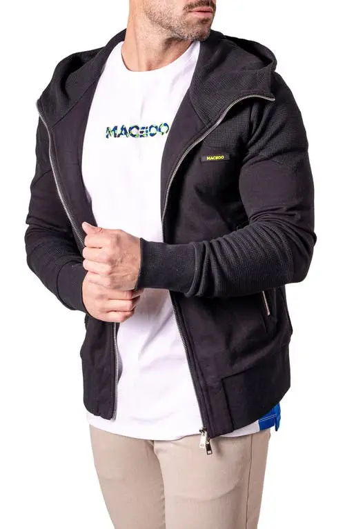 MACEOO Mixed Media Zip Hoodie