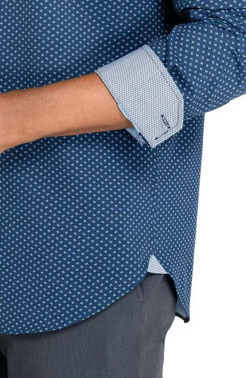W.R.K Slim Fit Dash Print Performance Dress Shirt