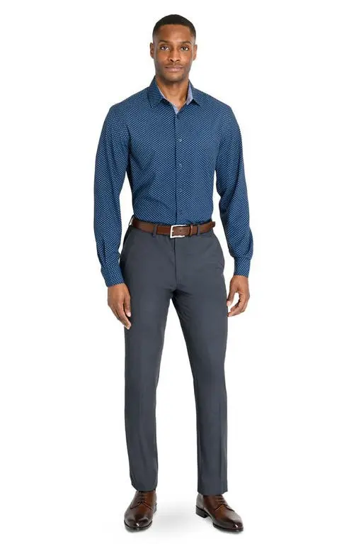 W.R.K Slim Fit Dash Print Performance Dress Shirt