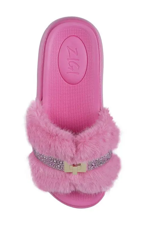 ZIGI Faux Fur Platform Sandal - Fuscia