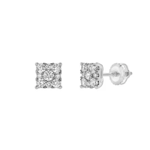 LUVMYJEWELRY 14k Gold 0.25 Ctw Lab Grown Diamond Cluster Earrings - 14k White Gold