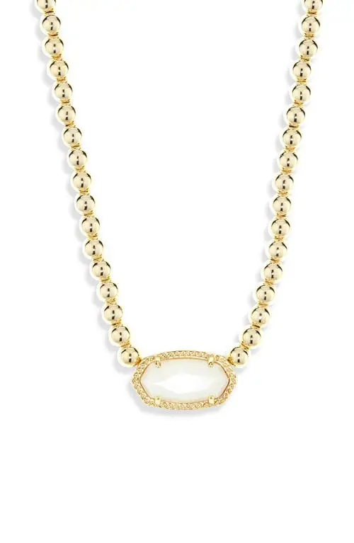 Kendra Scott Elisa Ball Chain Necklace - Gold Ivory Mother Of Pearl