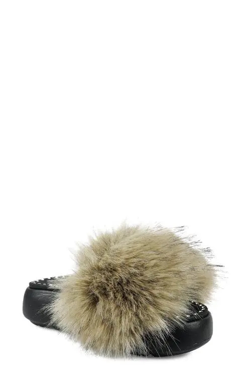 ZIGI Fabbi Faux Fur Platform Sandal - Taupe