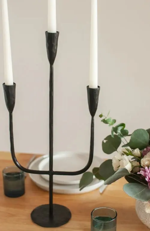 CREATIVE WOMEN Hand-forged Iron Candelabra