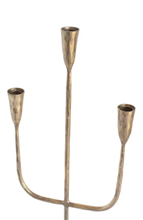 CREATIVE WOMEN Hand-forged Iron Candelabra - Brass