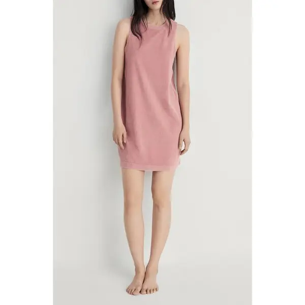 Mango Overdyed Cotton Blend Terry Nightgown - Pink