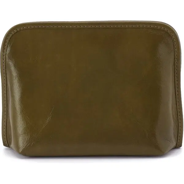 Hobo Beauty Leather Cosmetics Case - Olive Veil
