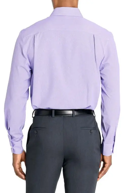 W.R.K Regular Fit Geometric Print Performance Dress Shirt - Violet