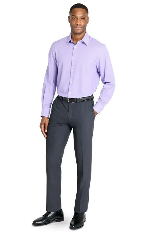 W.R.K Regular Fit Geometric Print Performance Dress Shirt - Violet