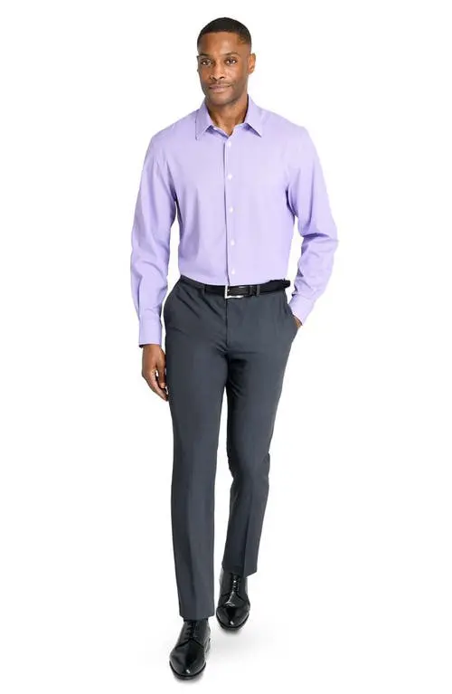 W.R.K Regular Fit Geometric Print Performance Dress Shirt - Violet