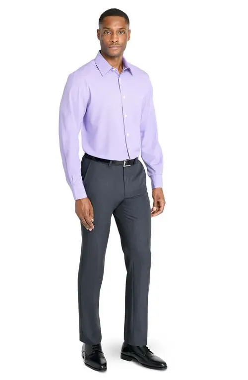 W.R.K Regular Fit Geometric Print Performance Dress Shirt - Violet