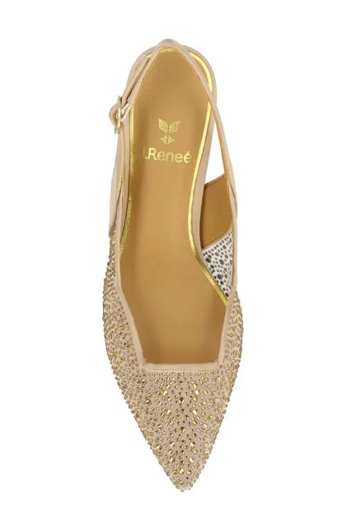 J. Reneé Aleksa Pointed Toe Slingback Pumps - Beige