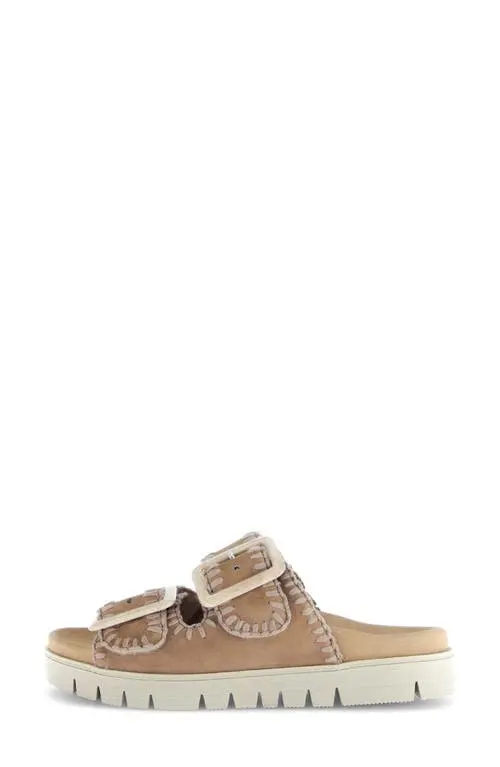 Gabor Buckle Slide Sandal - Walnut