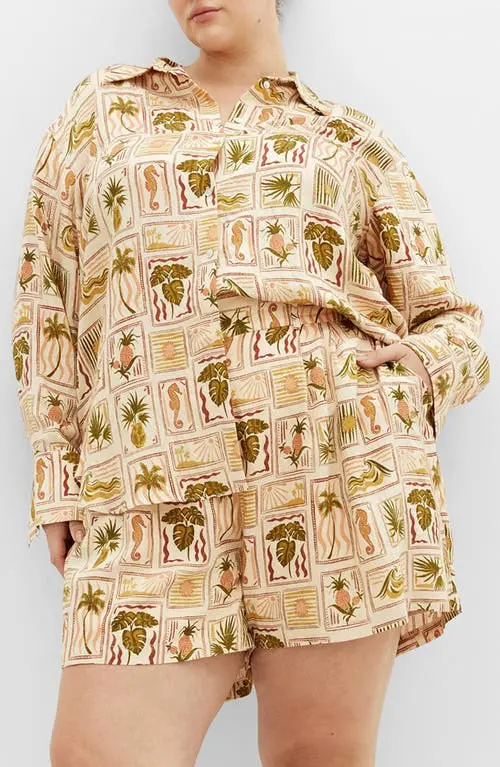 City Chic Printed High-low Tunic Shirt