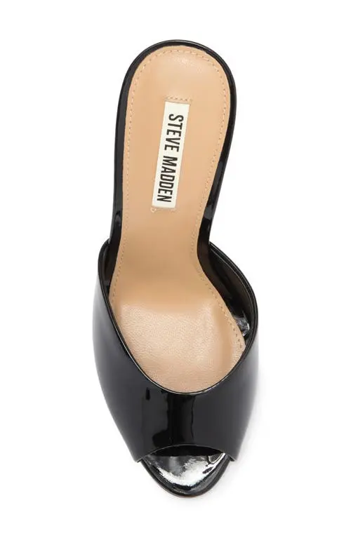 Steve Madden Priya Peep Toe Mule - Blk Patent