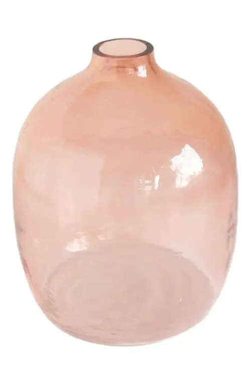 CREATIVE WOMEN Handblown Hammered Glass Hebron Vase - Blush
