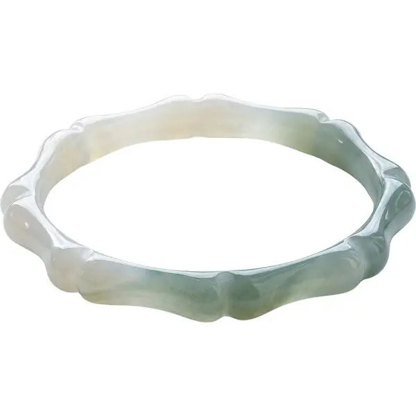 SEREE Wave Skinny Round Jade Stone Bangle - Blue