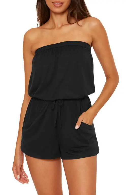 Becca Strapless Cover-up Romper - Black