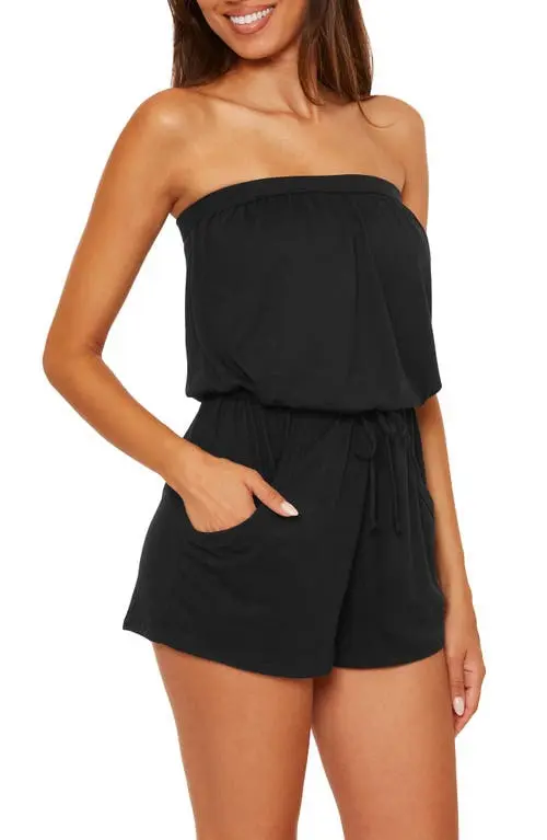 BECCA® By Rebecca Virtue Strapless Cover-up Romper - Black