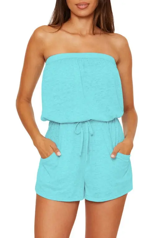 BECCA By Rebecca Virtue Beach Date Strapless Cover-up Romper - Oasis