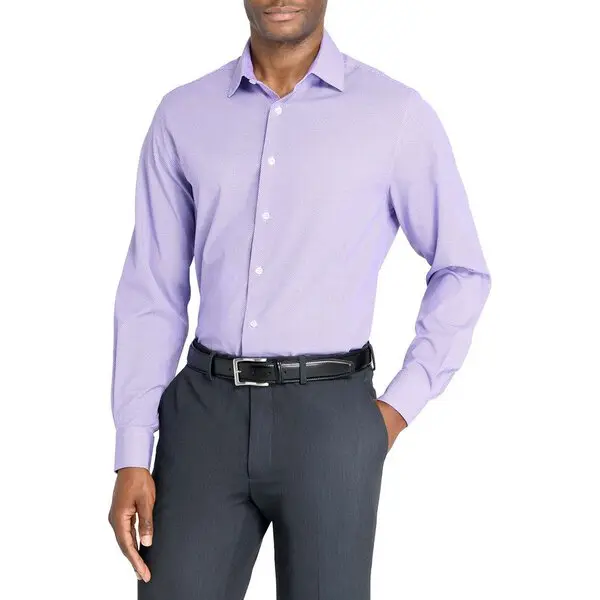 W.R.K Slim Fit Geometric Print Performance Dress Shirt