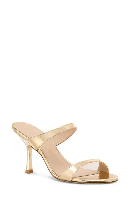STUART WEITZMAN Nudist Metallic Slide Sandal - Platino