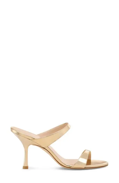 STUART WEITZMAN Nudist Metallic Slide Sandal - Platino