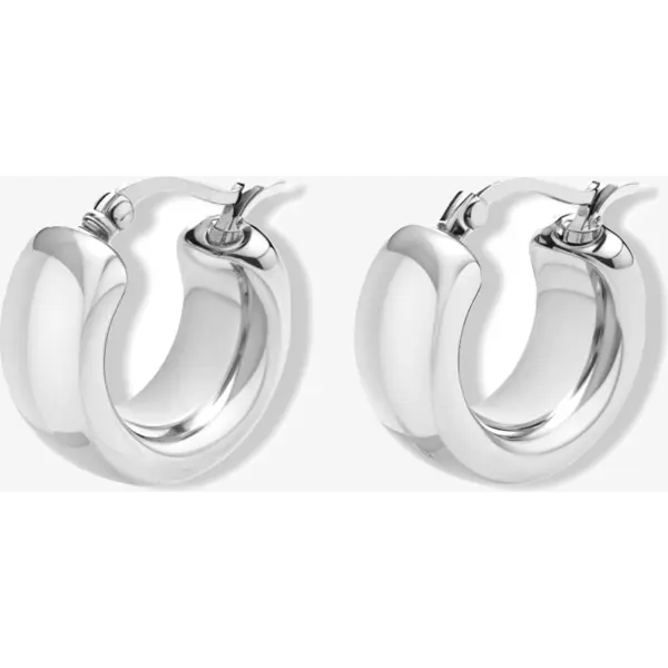 Ben Oni Polished Huggie Hoop Earrings - Silver