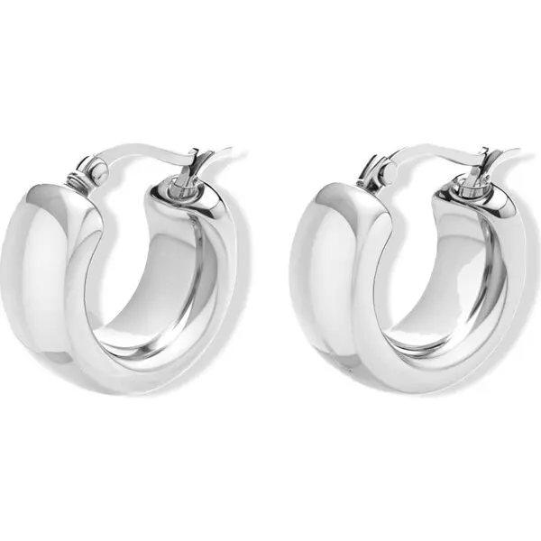 Ben Oni Polished Bold Huggie Hoops - Silver