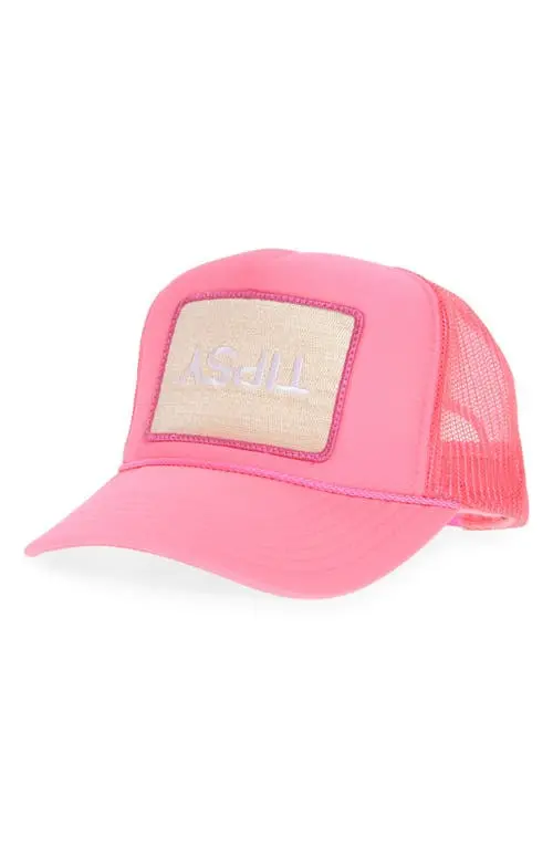FRIDAY FEELIN’ Tipsy Patch Trucker Hat - Pink