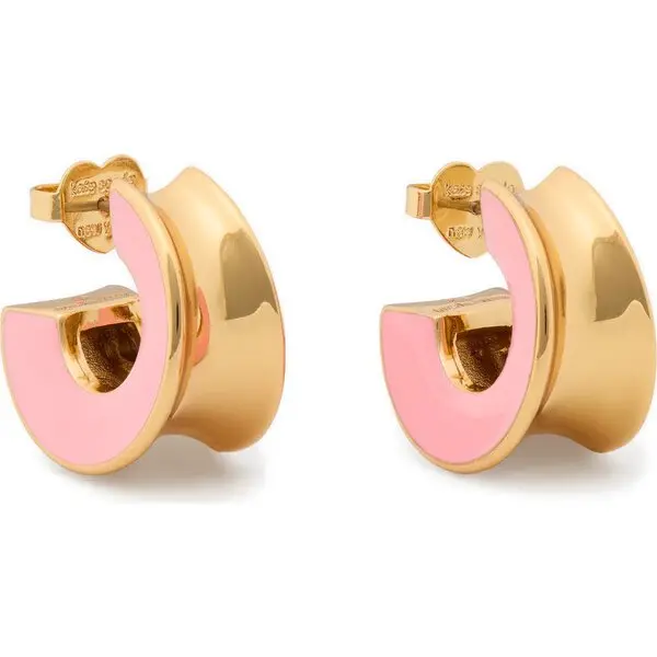 Kate Spade New York Small Enamel Hoop Earrings - Coral.