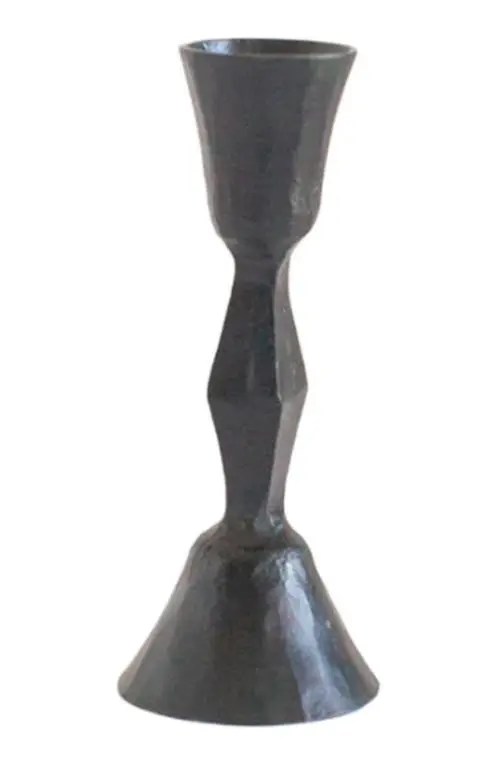 CREATIVE WOMEN Low Diamond Hand-forged Iron Candle Standset Of 2