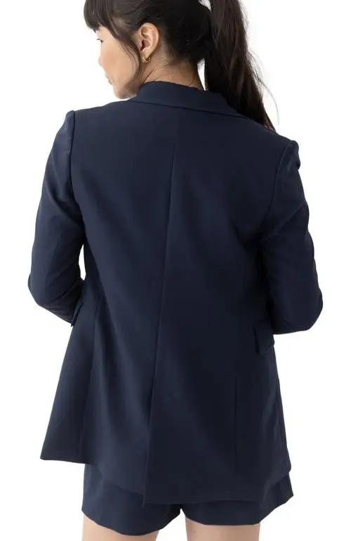 HONORS Fitted Double-breasted Blazer - Navy