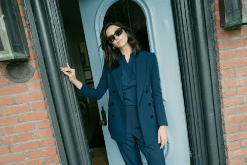 HONORS Fitted Double-breasted Blazer - Navy
