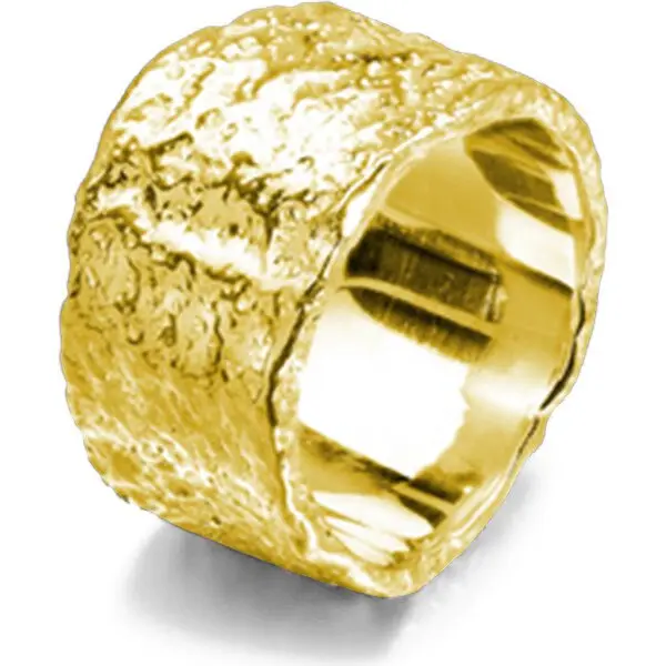 LUCY QUARTERMAINE Hula Wide Band Ring - Gold Vermeil