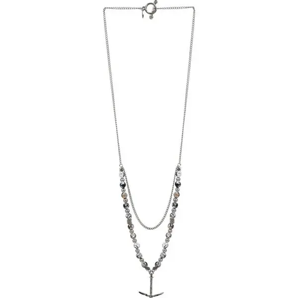 MR. ETTIKA Ettika Agate Bead And Pendant Necklace - Silver