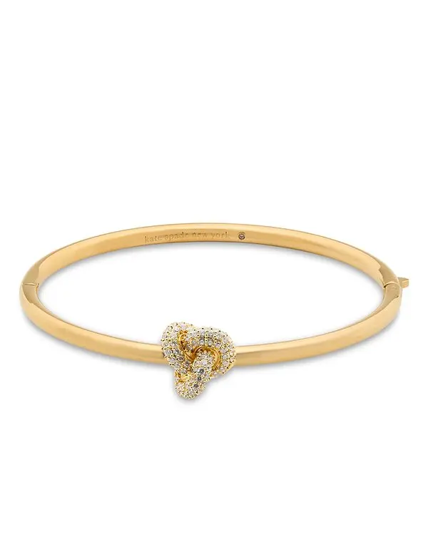 Kate Spade New York Cubic Zirconia Pave Love Knot Bangle Bracelet - Gold