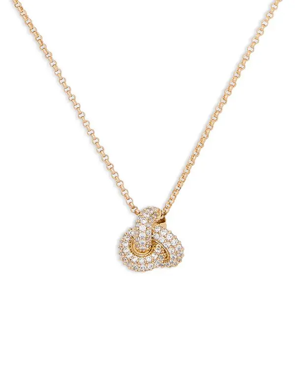 Kate Spade New York Cubic Zirconia Pave Love Knot Pendant Necklace - Gold