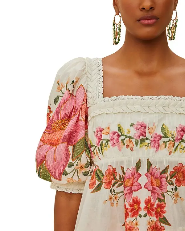 Farm Rio Floral Print Blouse - Summer Fruit Off-white