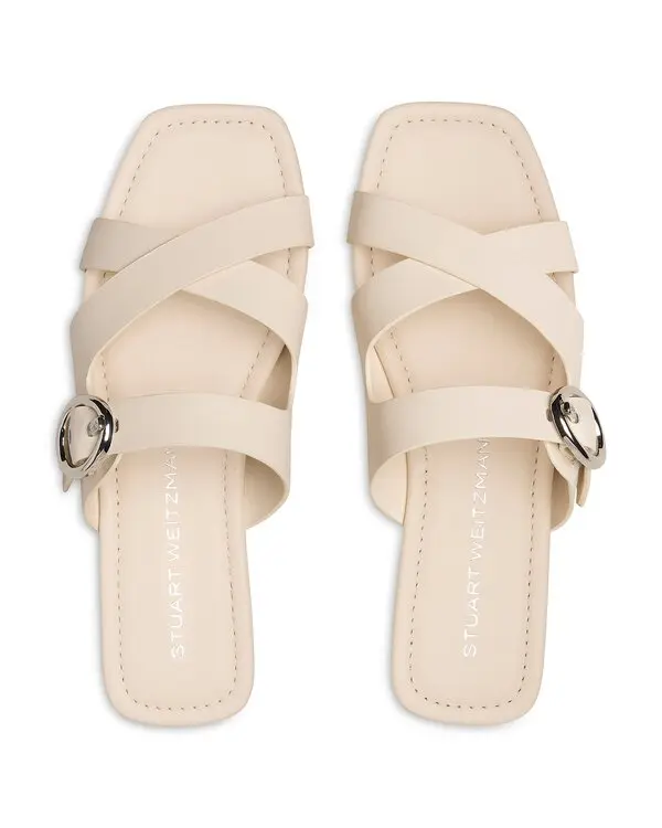 STUART WEITZMAN Villa Slide Sandals - Linen