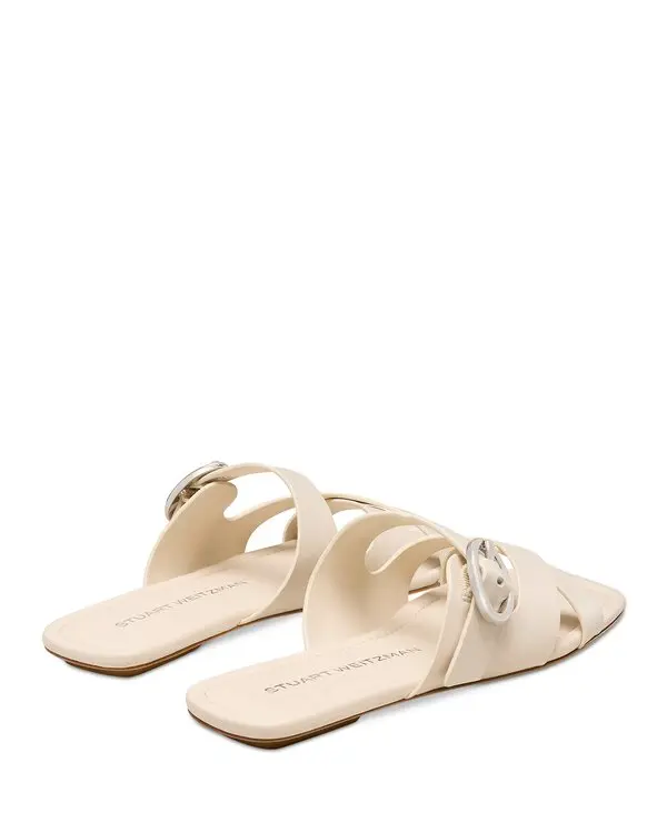 STUART WEITZMAN Villa Slide Sandals - Linen