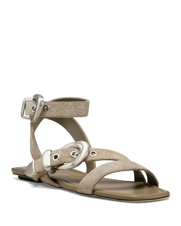 STUART WEITZMAN Maven Buckled Sandals - Smokey Taupe