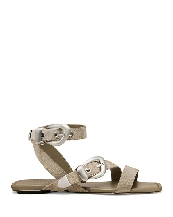 STUART WEITZMAN Maven Buckled Sandals - Smokey Taupe