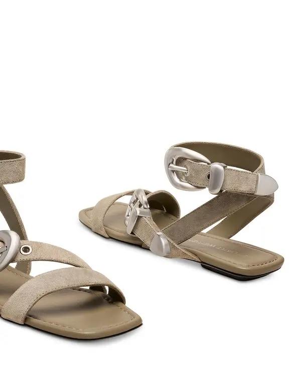 STUART WEITZMAN Maven Buckled Sandals - Smokey Taupe