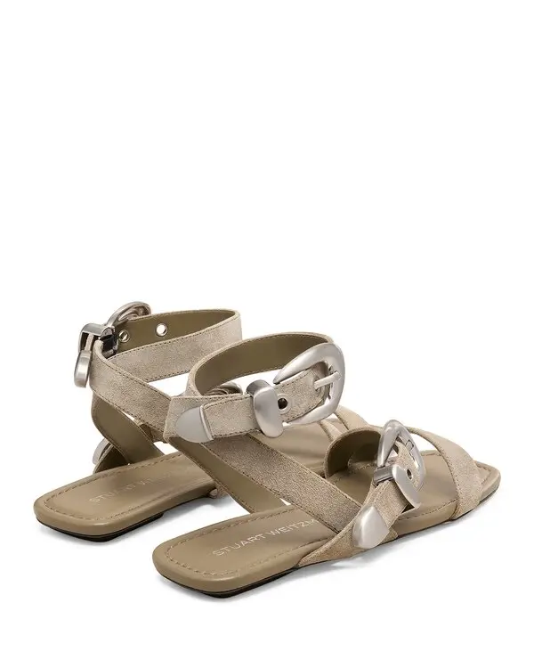 STUART WEITZMAN Maven Buckled Sandals - Smokey Taupe