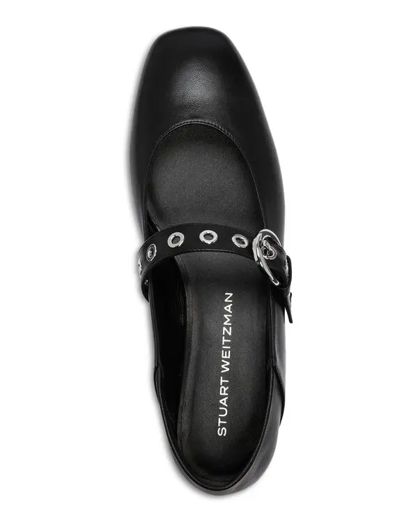 STUART WEITZMAN Supermoto Mary Jane Flats - Black