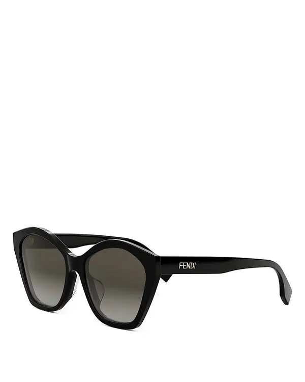 Fendi Lettering Geometric Sunglasses, 56mm - Brown/brown