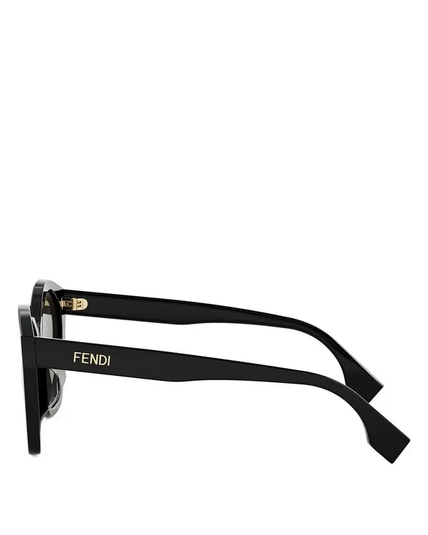 Fendi Lettering Geometric Sunglasses, 56mm