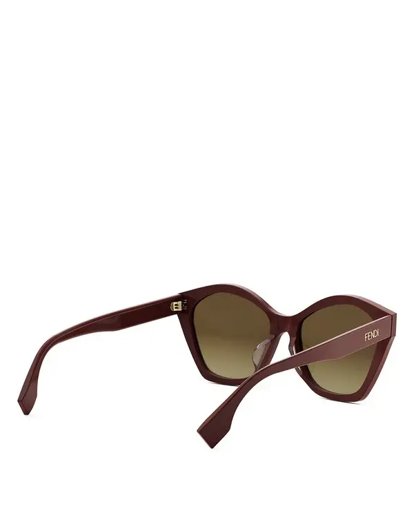 Fendi Lettering Geometric Sunglasses, 56mm - Red/brown